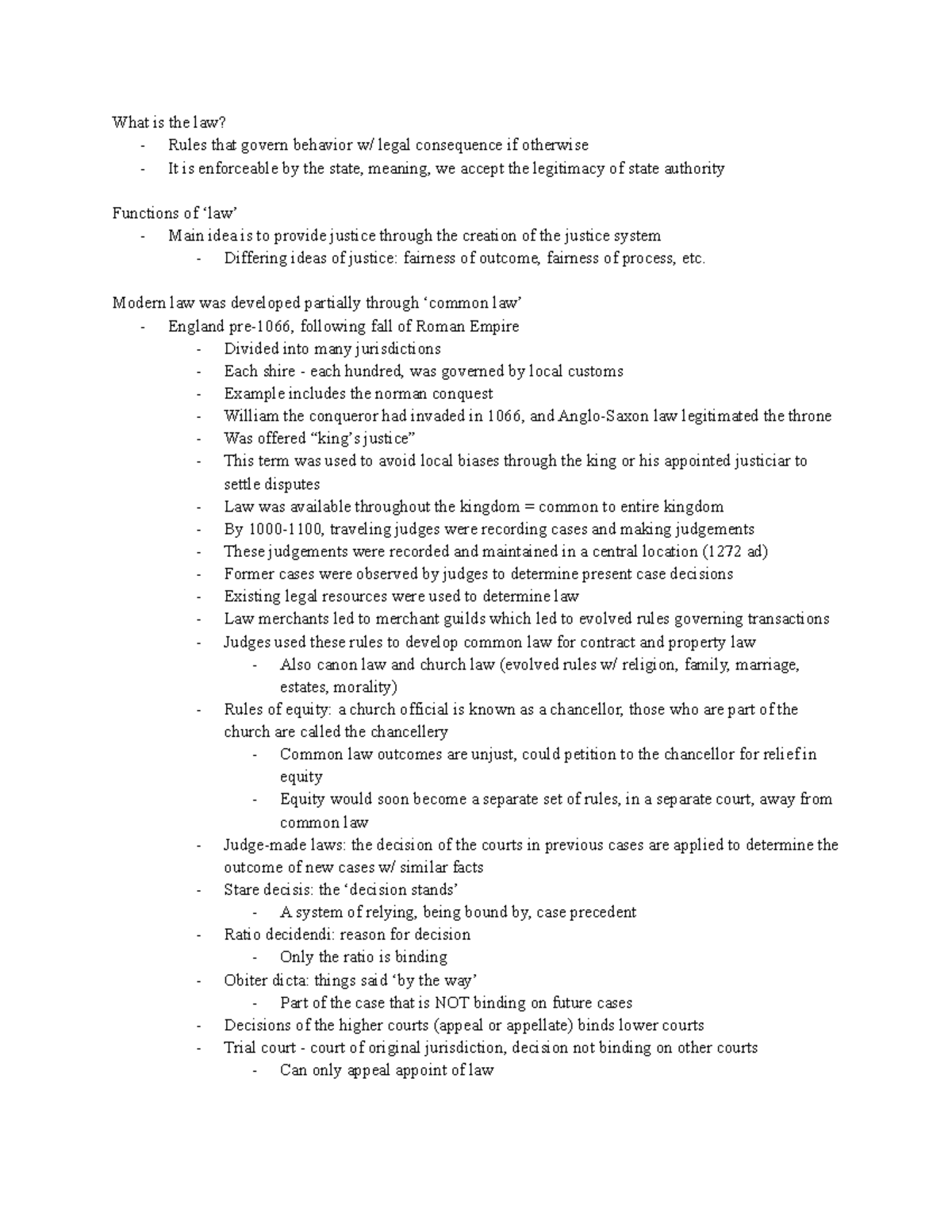 Week 1 The Law Week 1 Lecture Notes What Is The Law Rules That