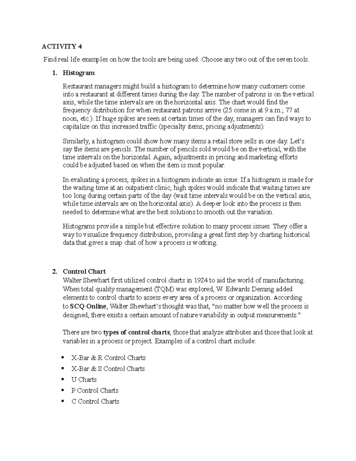 Activity 4 Operations Auditing - ACTIVITY 4 Find real life examples on ...