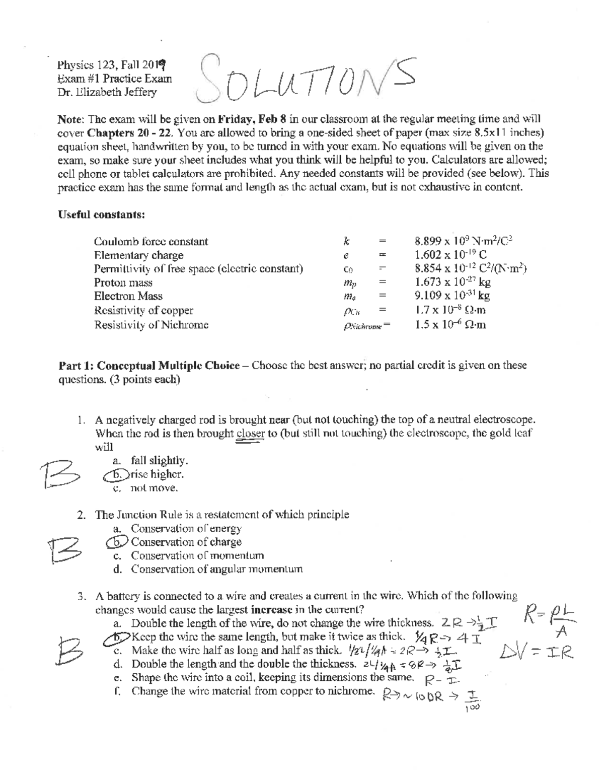 Practice Exam 1 - ' Physics 123, Fall 2010? (”R . Exam #1 Practice Exam ...