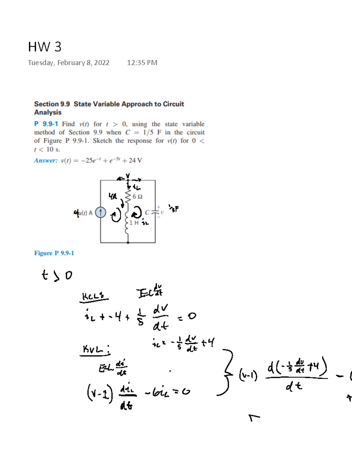 HW 3 Circuits 2 - Dr. Chun's Class. - EGR 232 - HW 3 Tuesday, February ...