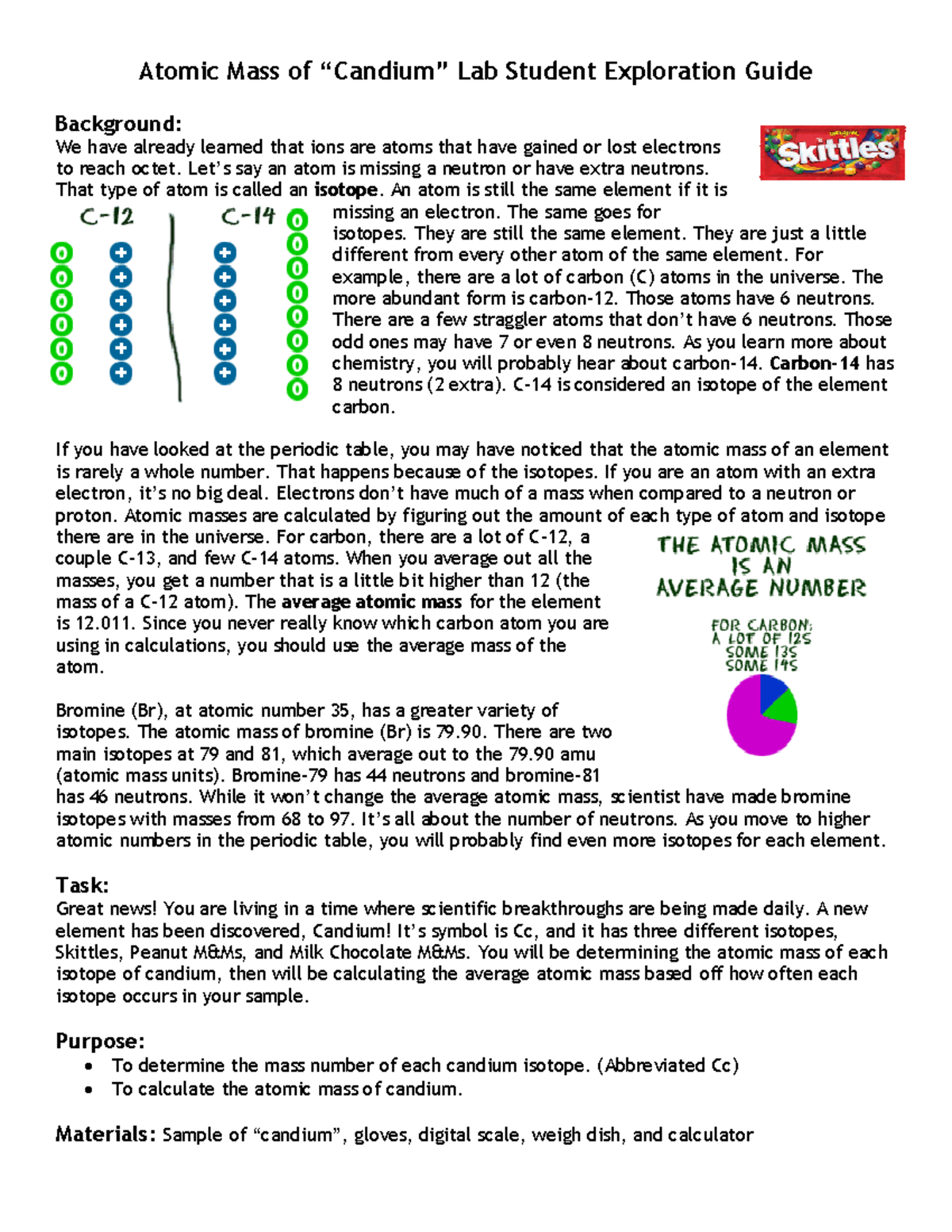 Atomic Mass of Candium Lab Student Exploration Guide - Atomic Mass of ...