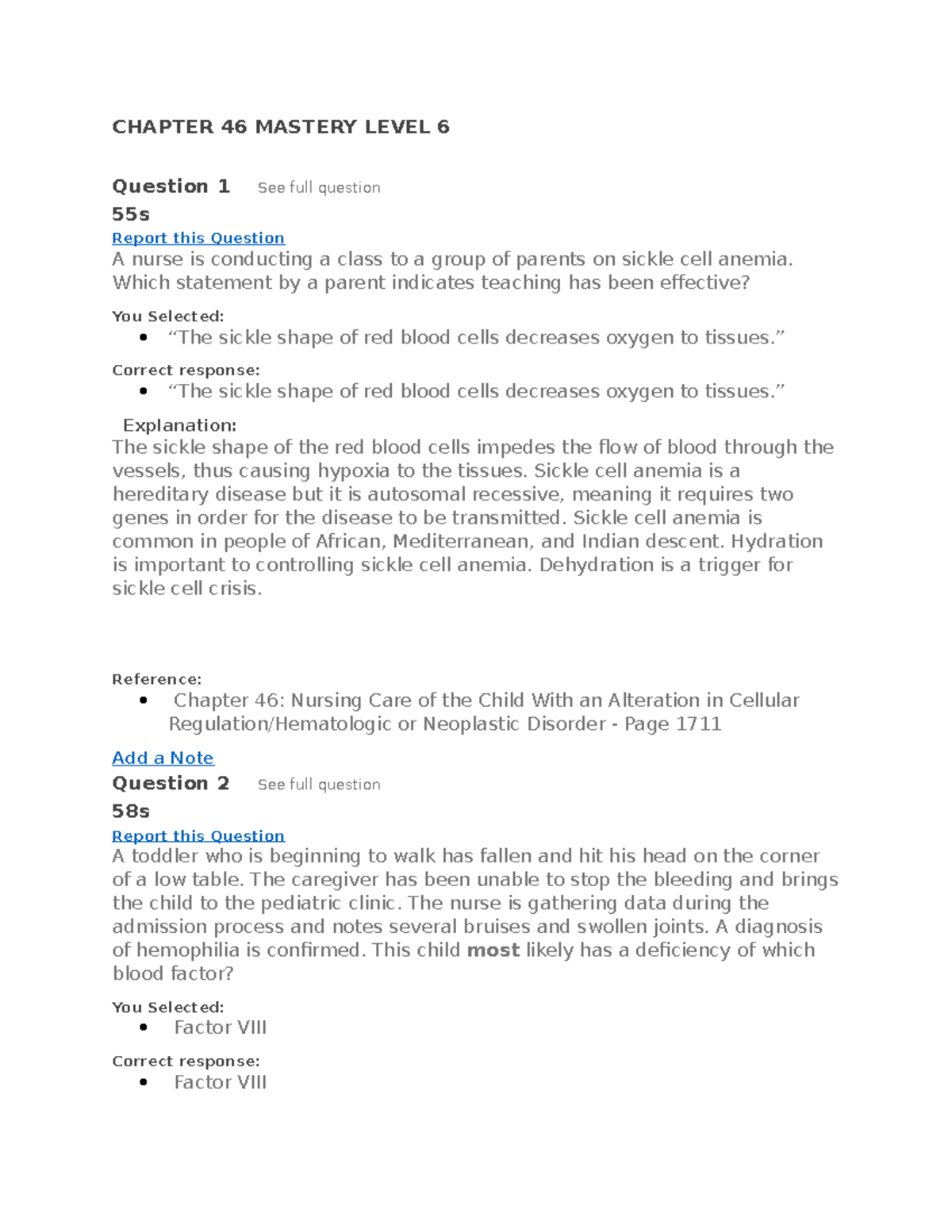 Chapter 46 - CHAPTER 46 MASTERY LEVEL 6 Question 1 See full question ...