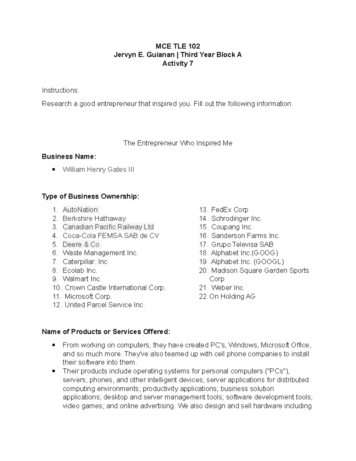 MC TLE 102 Act 7 - Teaching TLE in Elementary Grades Activities - MCE ...