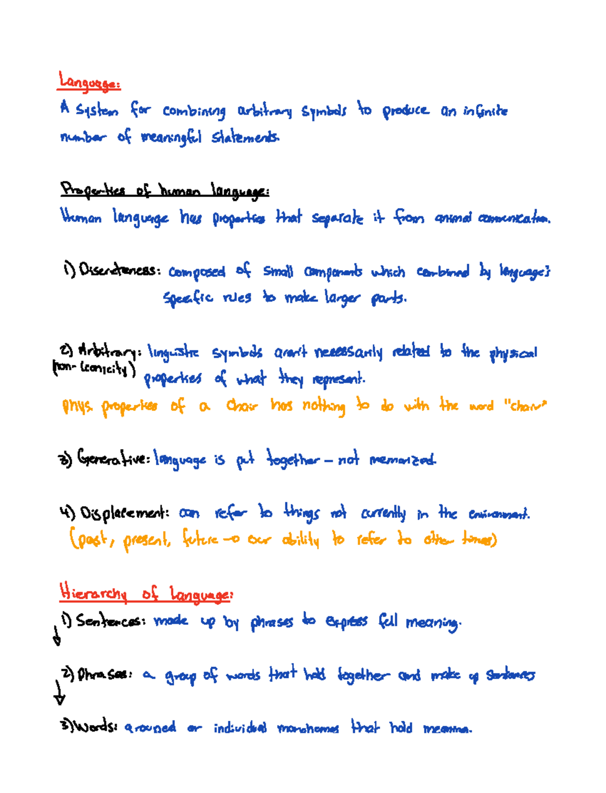 7.3 Language - Language A system for combining arbitrary symbols to ...