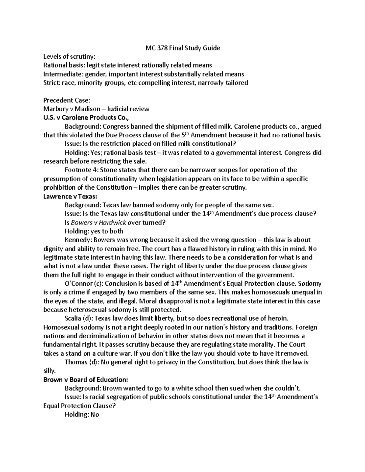 MC 378 Final Study Guide - Warning: TT: undefined function: 32 MC 378 Final Study Guide Levels ...