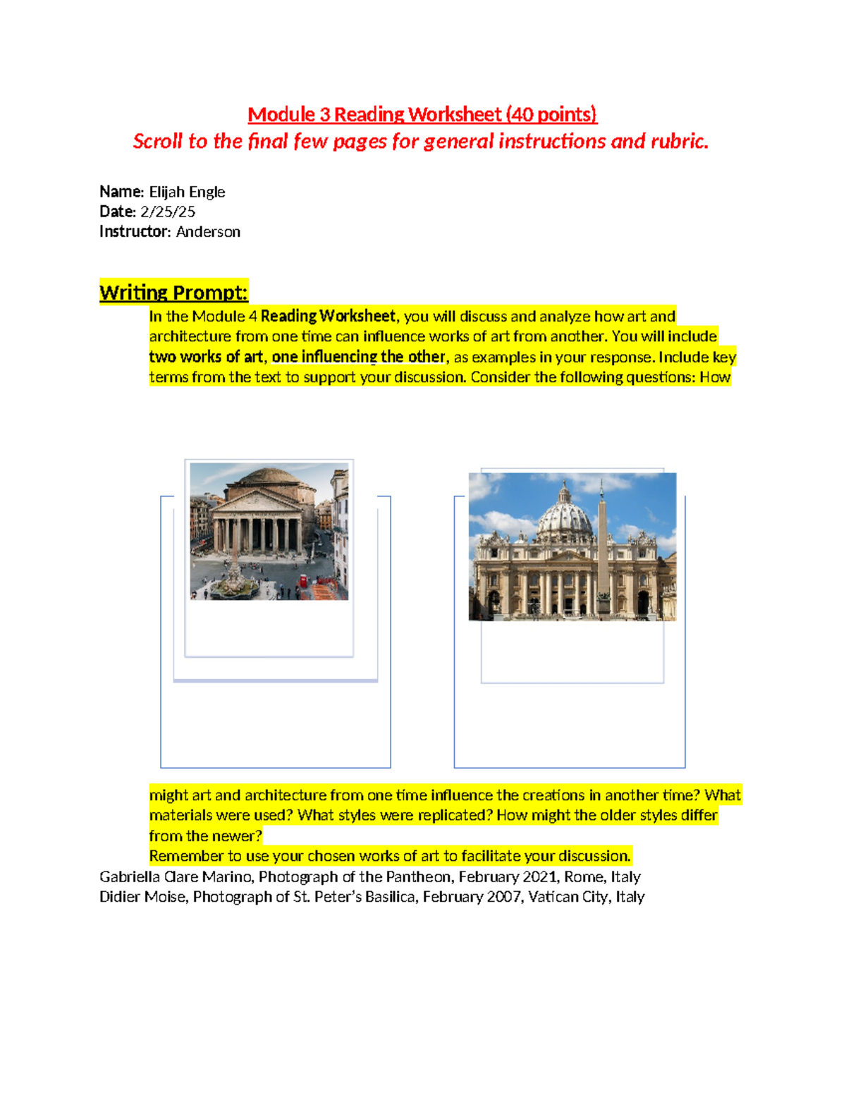 Module 3 Reading Worksheet S23-2 - Module 3 Reading Worksheet (40 ...