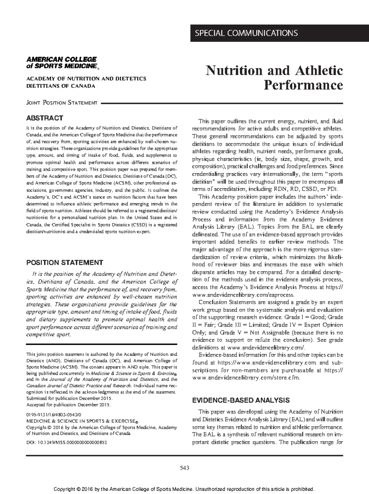Nutrition and Athletic Performance - Nutrition and Athletic Performance ...