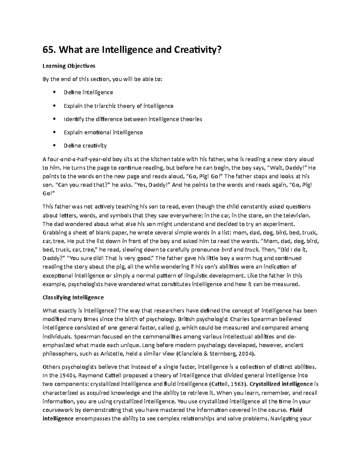 Lesson 3 Reading - Intelligence and Creativity - 65. What are ...