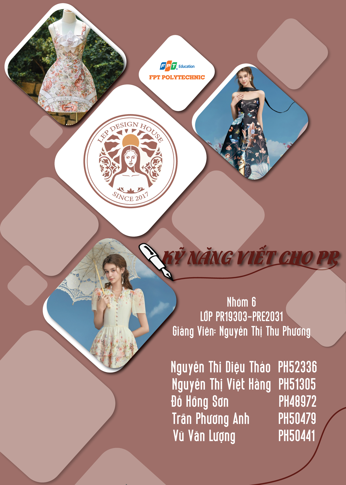 Lep cv - poster - Thiết kế đồ họa - KỸ NĂNG VIẾT CHO PR - Nhóm - LỚP PR19303-PRE Nguyễn Thi Diệu ...