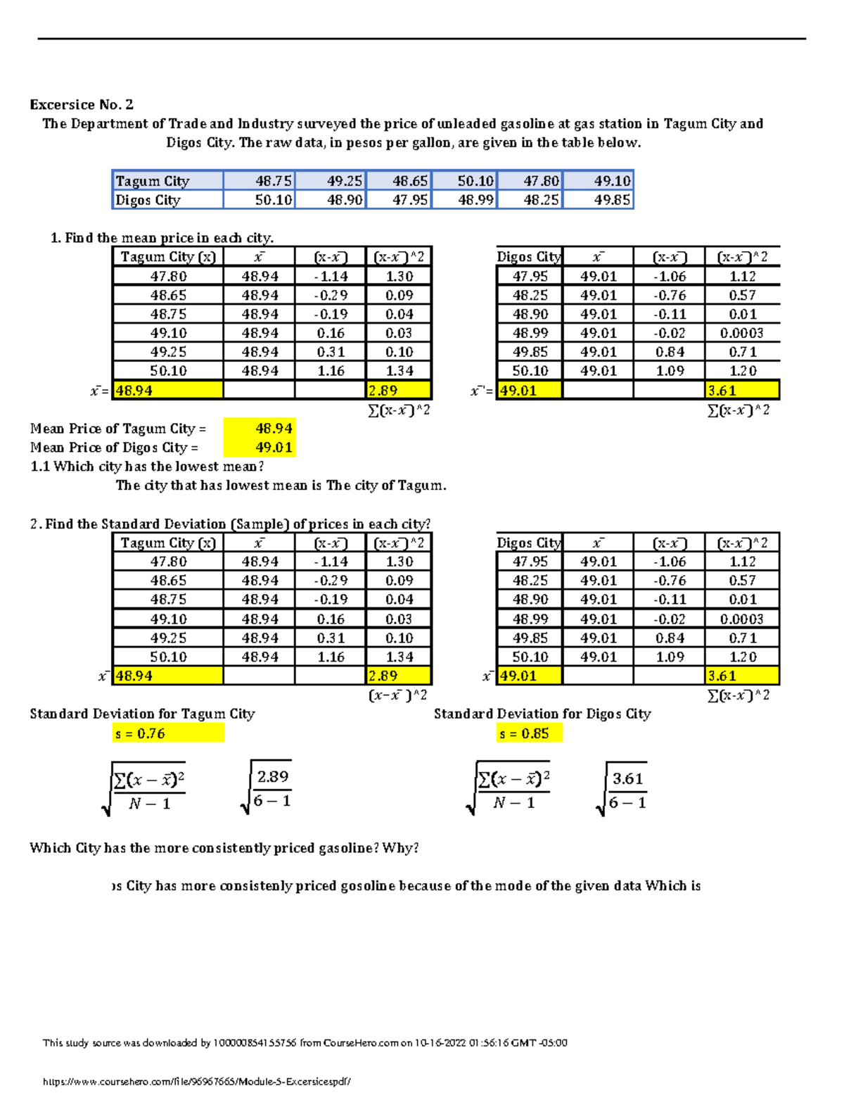 Module 5 Excersices - - Studocu