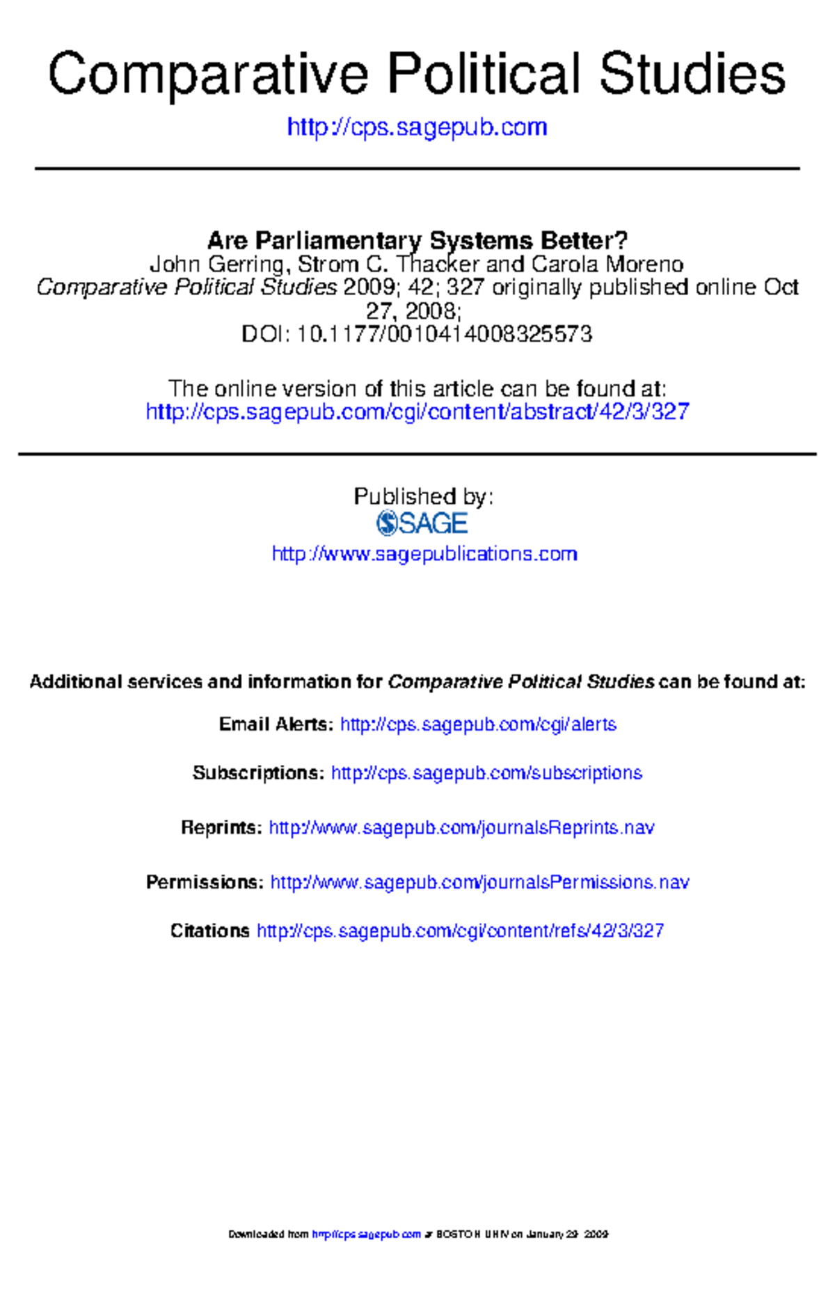 Are Parliamentary Systems Better - cps.sagepub Comparative Political ...