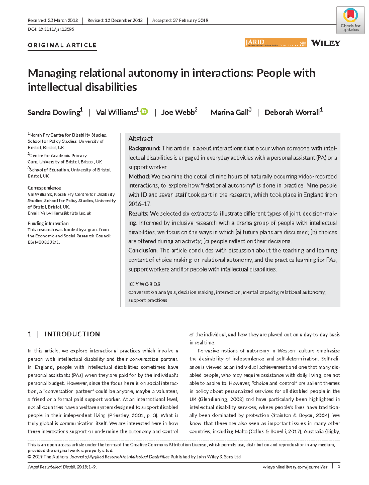 Managing relational autonomy in interactions Peopl - J Appl Res ...