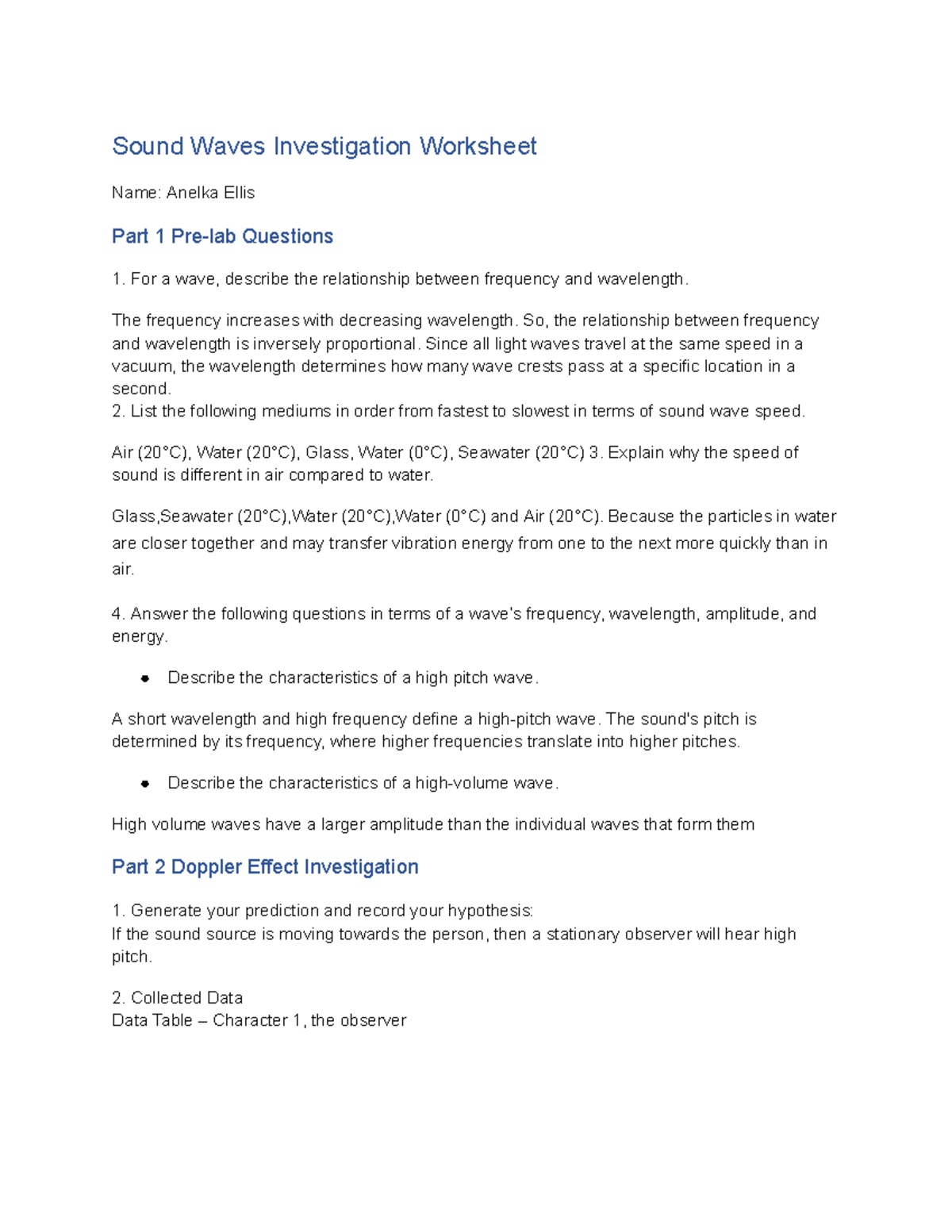 Untitled document-5 - wwwww - Sound Waves Investigation Worksheet Name ...