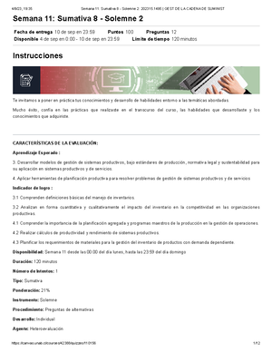 Semana 11 Sumativa 8 - Solemne 2 202315.1495 GEST DE LA Cadena DE Suminist er - Semana 11 ...