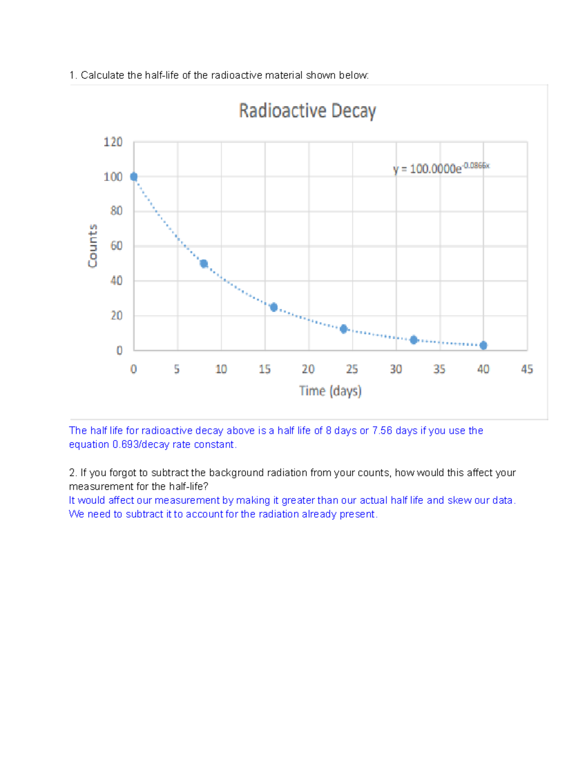 Half Life of Ba-137m Prelab - PHYS 221 - Calculate the half-life of the ...