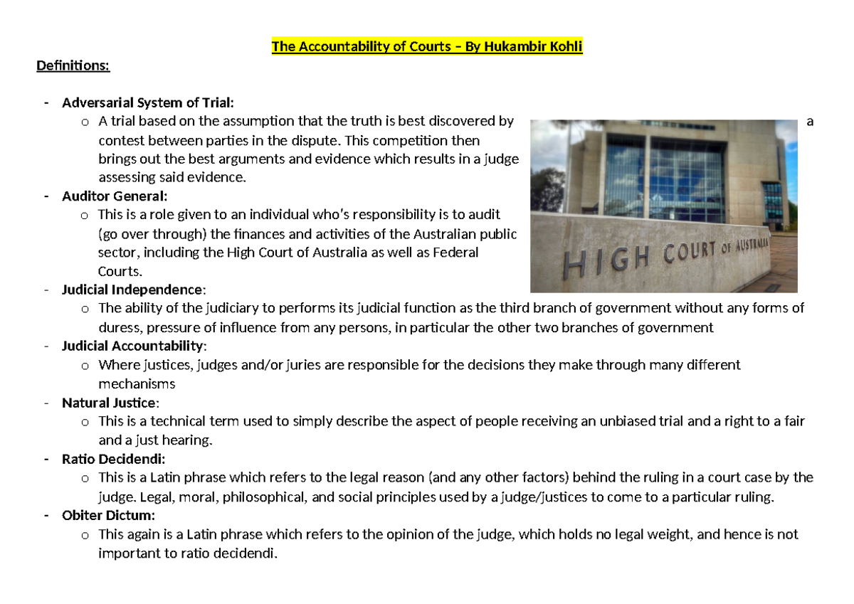 Accountability of Courts Investigation Notes - The Accountability of ...