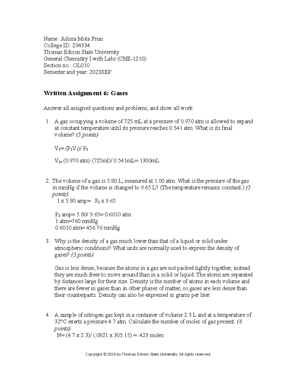 Written Assignment 6 - Name: Julissa Mota Frias College ID: 294334 ...