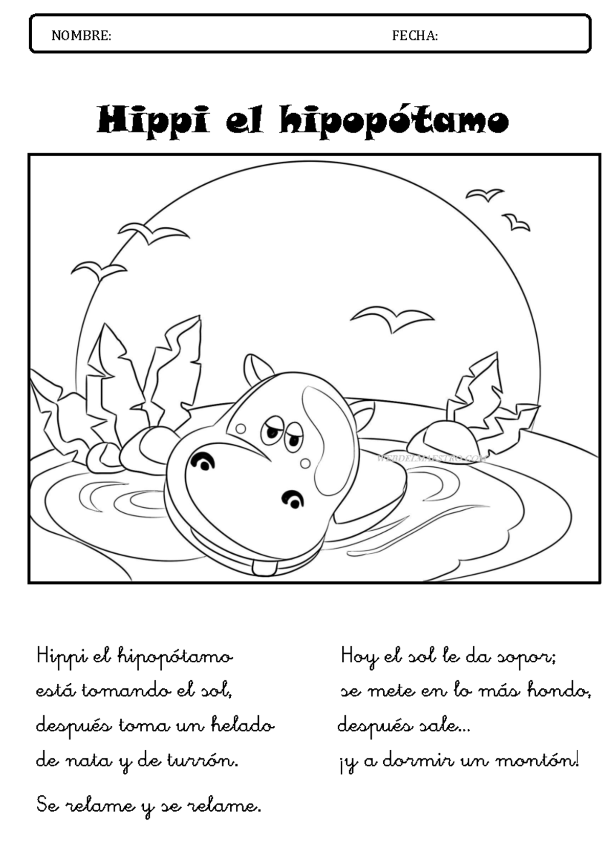 Lectura letra H Actividades - comunicación - NOMBRE: FECHA: Hippi el ...