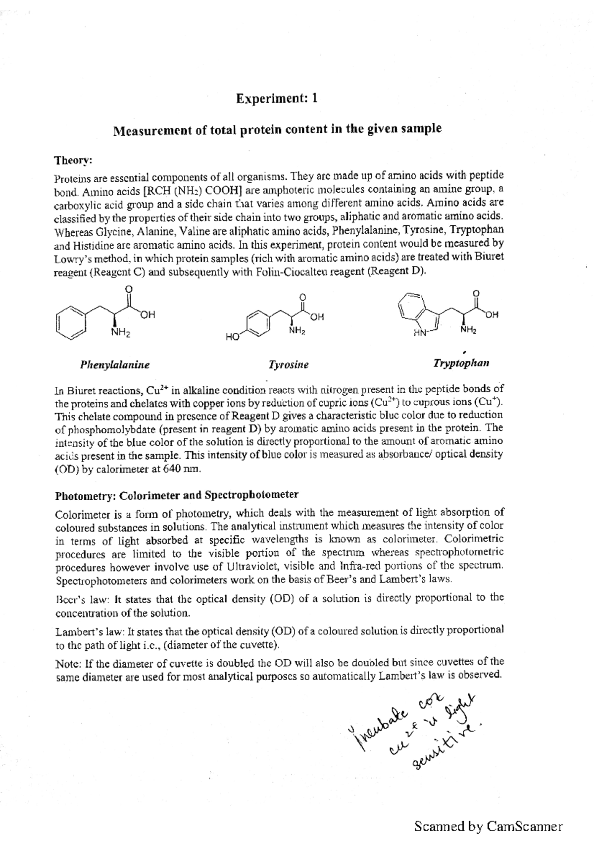 Bio experiment 1 - LabSheet 1 - General Biology - Studocu