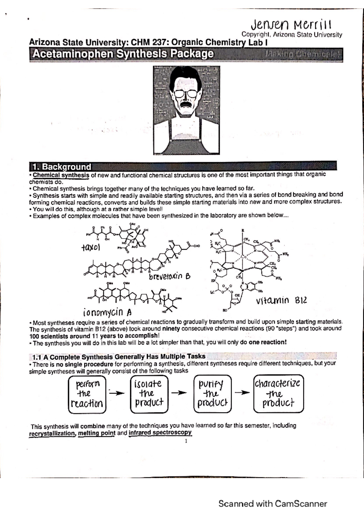 CHM 237 - Acetaminophen Pre lab and Note - CHM 237 - Studocu