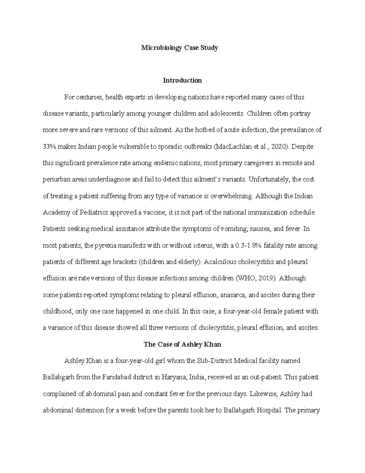 Microbiology Case Study - Microbiology Case Study Introduction For ...