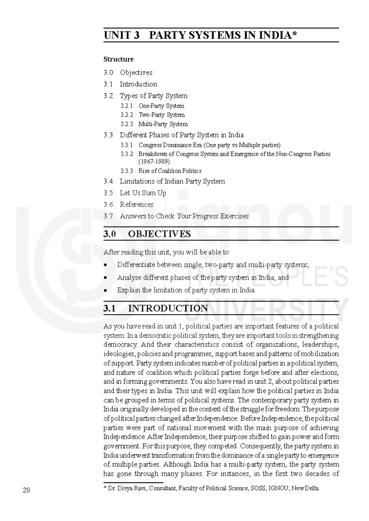 Political Parties and Party System UNIT - 2 One-Party System 3.2 Two ...