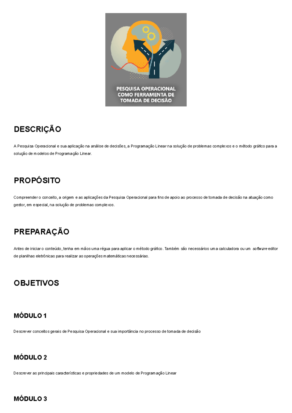 1- Pesquisa Operacional Como Ferramenta De Tomada De Decisão ...