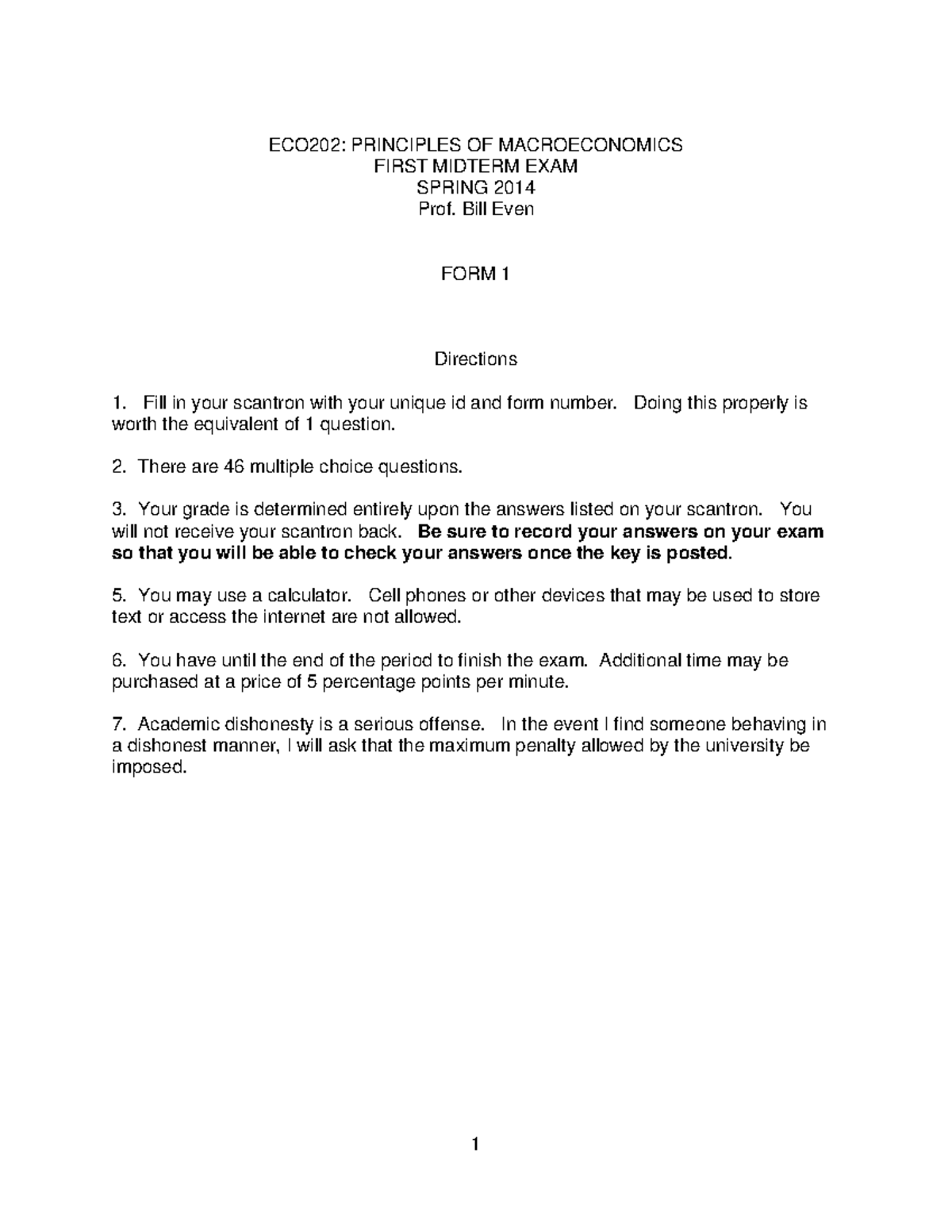 Macroeconomics midterm - ECO202: PRINCIPLES OF MACROECONOMICS FIRST ...