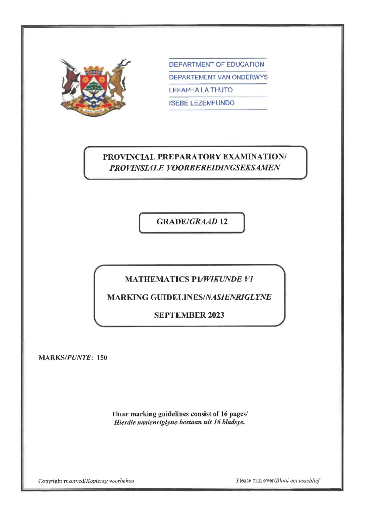 Sept%202023%20NC%20Maths%20P1%20%28MEMO%29 - Studocu