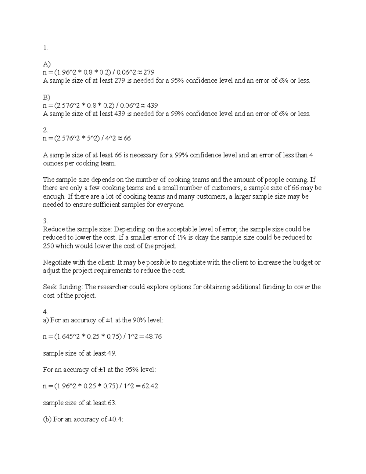 Mk322hw420 - jdjdjdj - 1. A) n = (1^2 * 0 * 0) / 0^2 ≈ 279 A sample ...