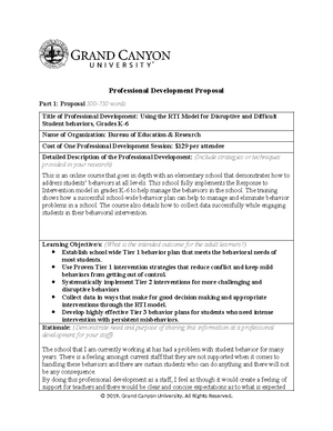 Professional Development Plan Proposal - Mark Potts June 25, 2024 ...