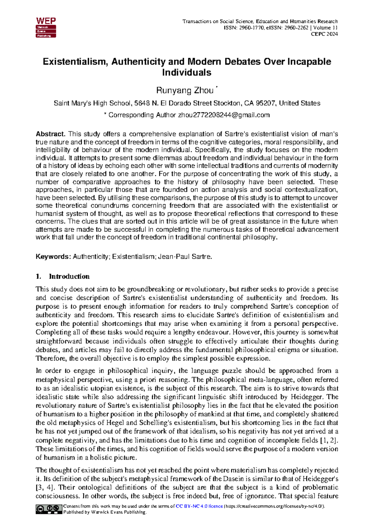 Existentialism Authenticity and Modern Debates Ove - Transactions on ...
