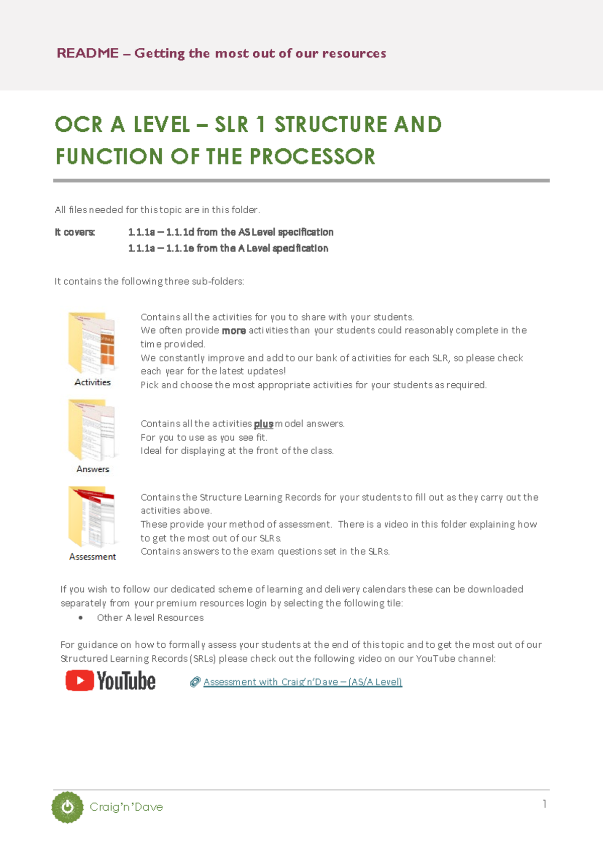+ Readme - jytjtjy - OCR A LEVEL – SLR 1 STRUCTURE AND FUNCTION OF THE PROCESSOR All files ...