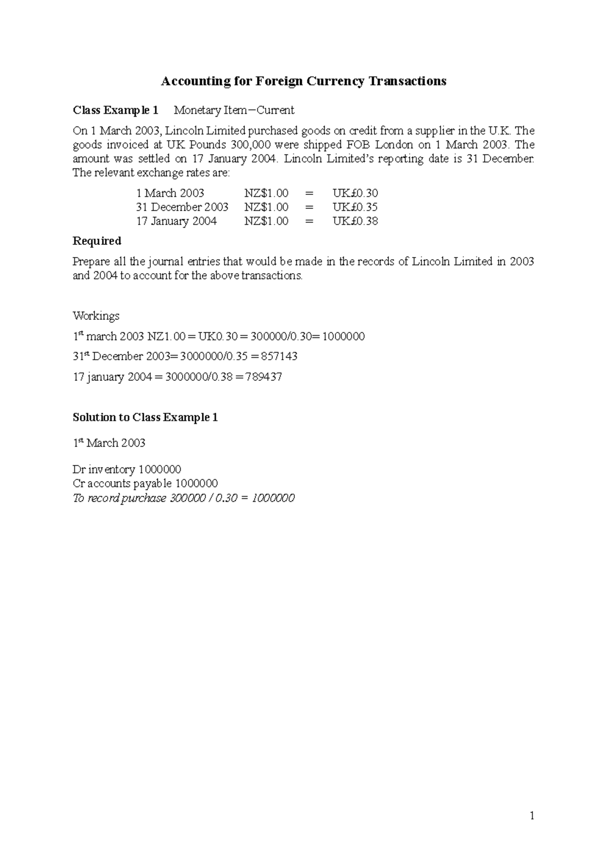 Lecture Illustrations Foreign Currency Transactions (student copy ...