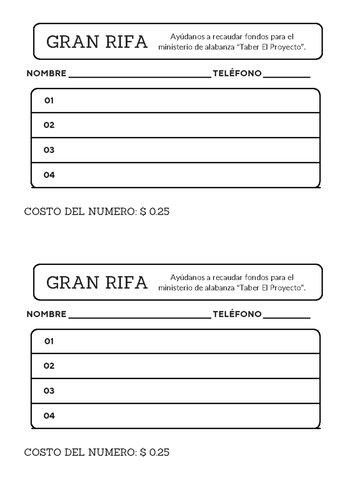 Documento A4 Gran Rifa Simple Blanco y Negro - NOMBRE - Studocu