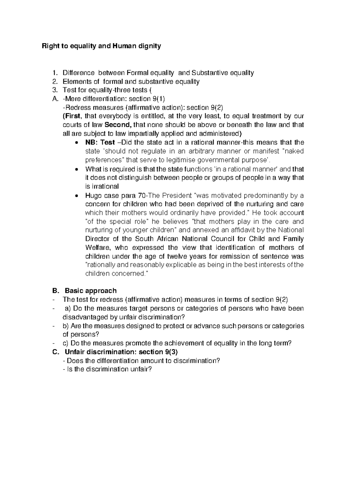 Right to equality - Difference between Formal equality and Substantive ...