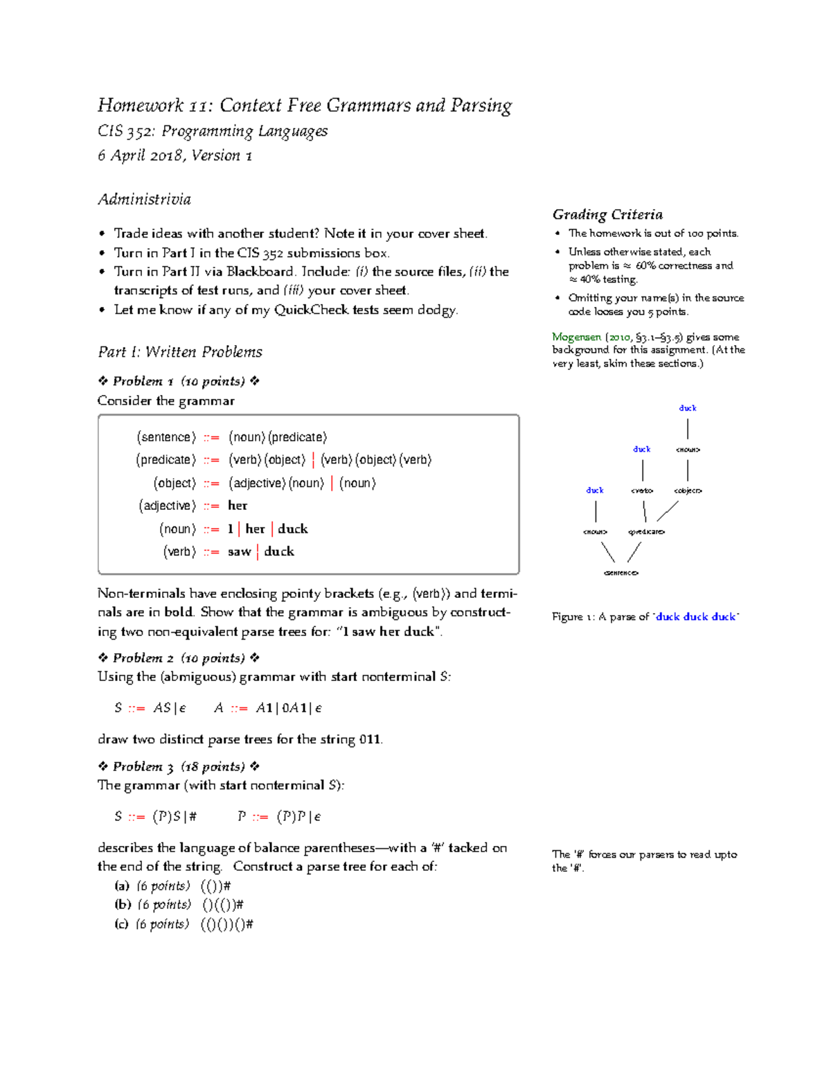 Hw11 Cis 352 Programming Language Theory And Practice Professor Jim Royer Homework 11