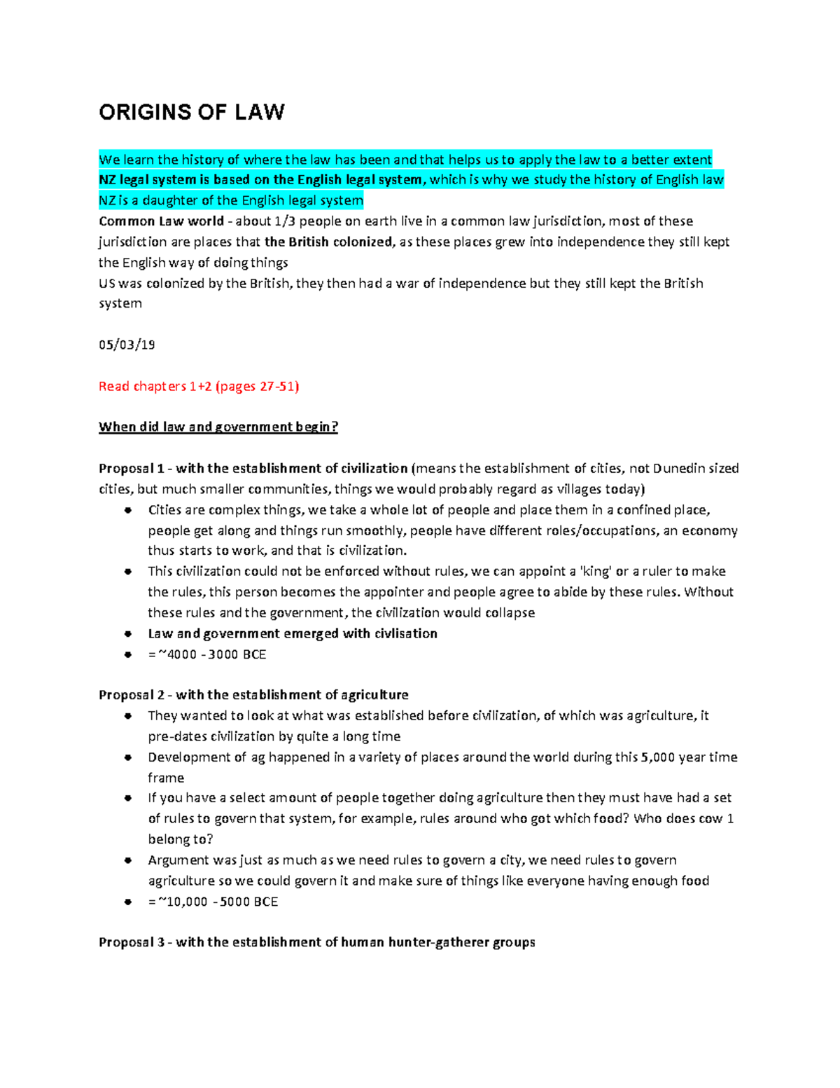 LAWS101 - Origins OF LAW - ORIGINS OF LAW We learn the history of where ...