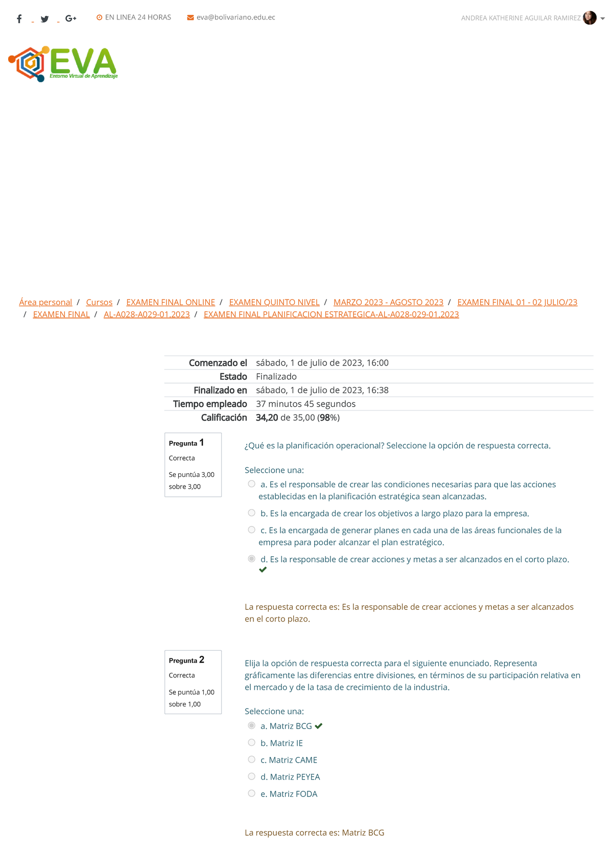 Examen Final Planificacion Estrategica-AL-A028-029-01.2023 Revisión del ...
