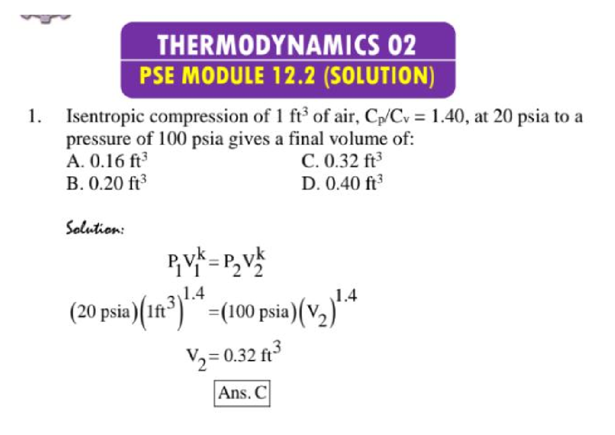 Thermodynamics 02 PSE 12.2 Solution - Intellectual Property - Studocu