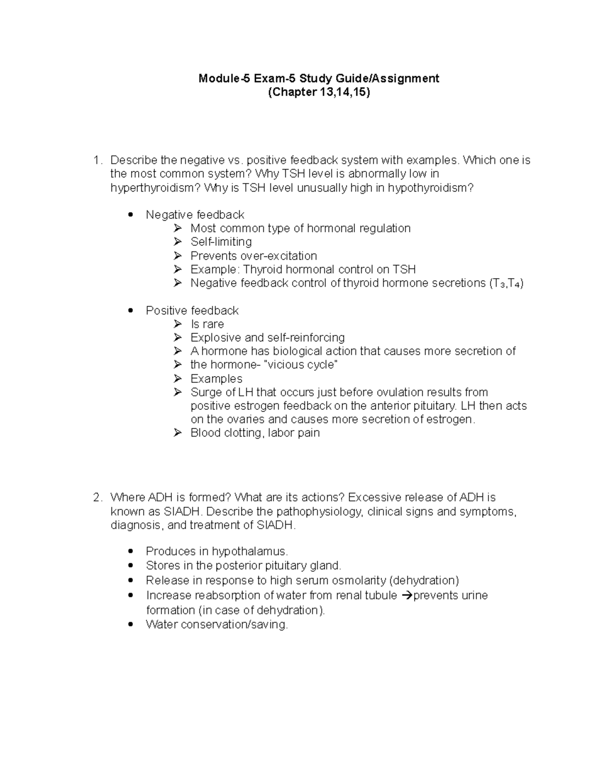 Patho Exam 5 study guide - Module-5 Exam-5 Study Guide/Assignment (Chapter 13,14,15) Describe ...