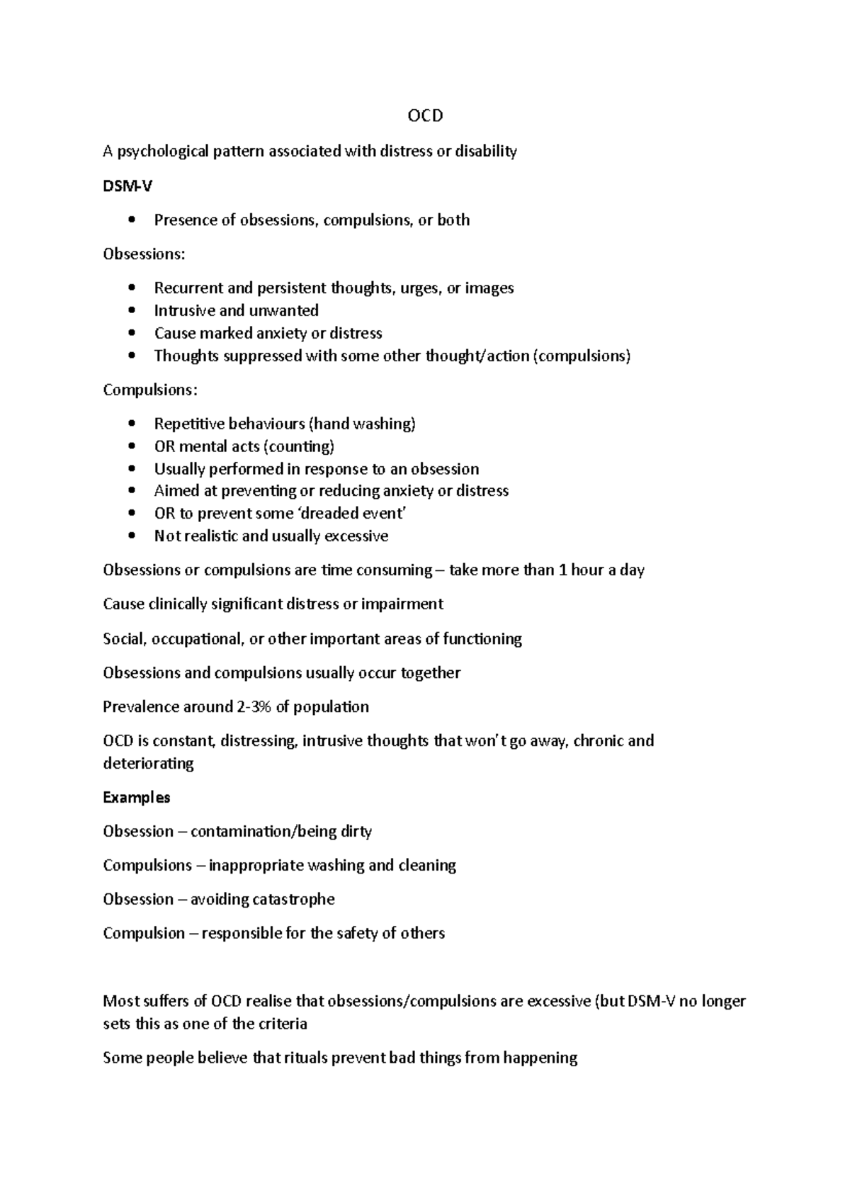 OCD - ocd - OCD A psychological pattern associated with distress or ...