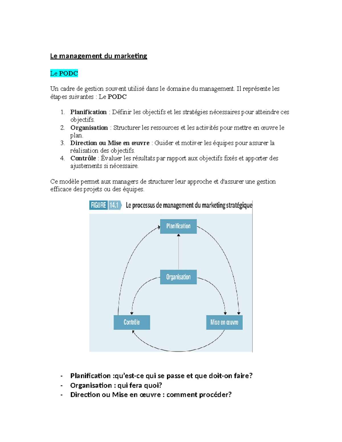 Resume Seance 2 Le management du marketing - Le management du marketing ...