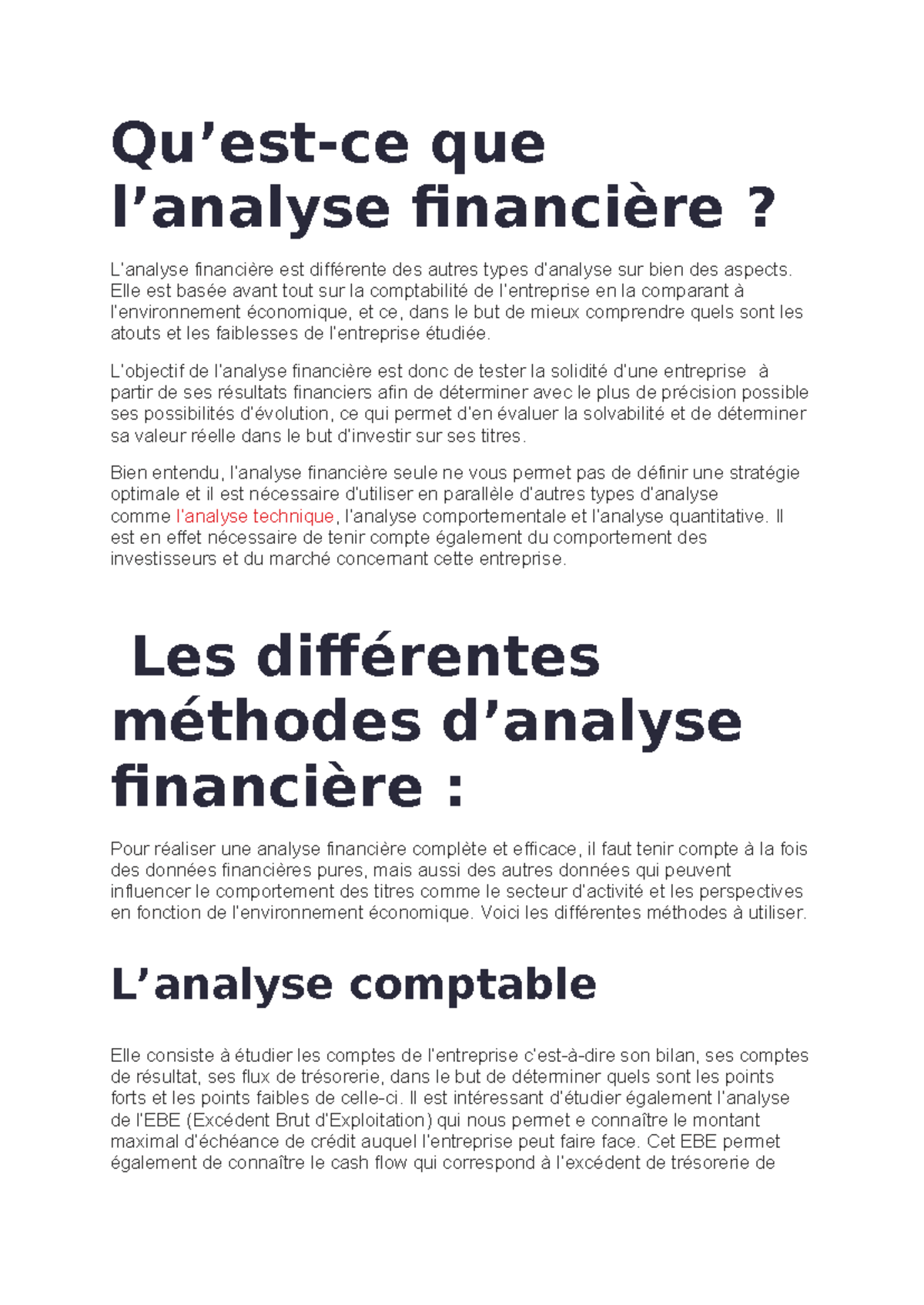 Methode Analyse - Qu’est-ce que l’analyse financière? L’analyse ...