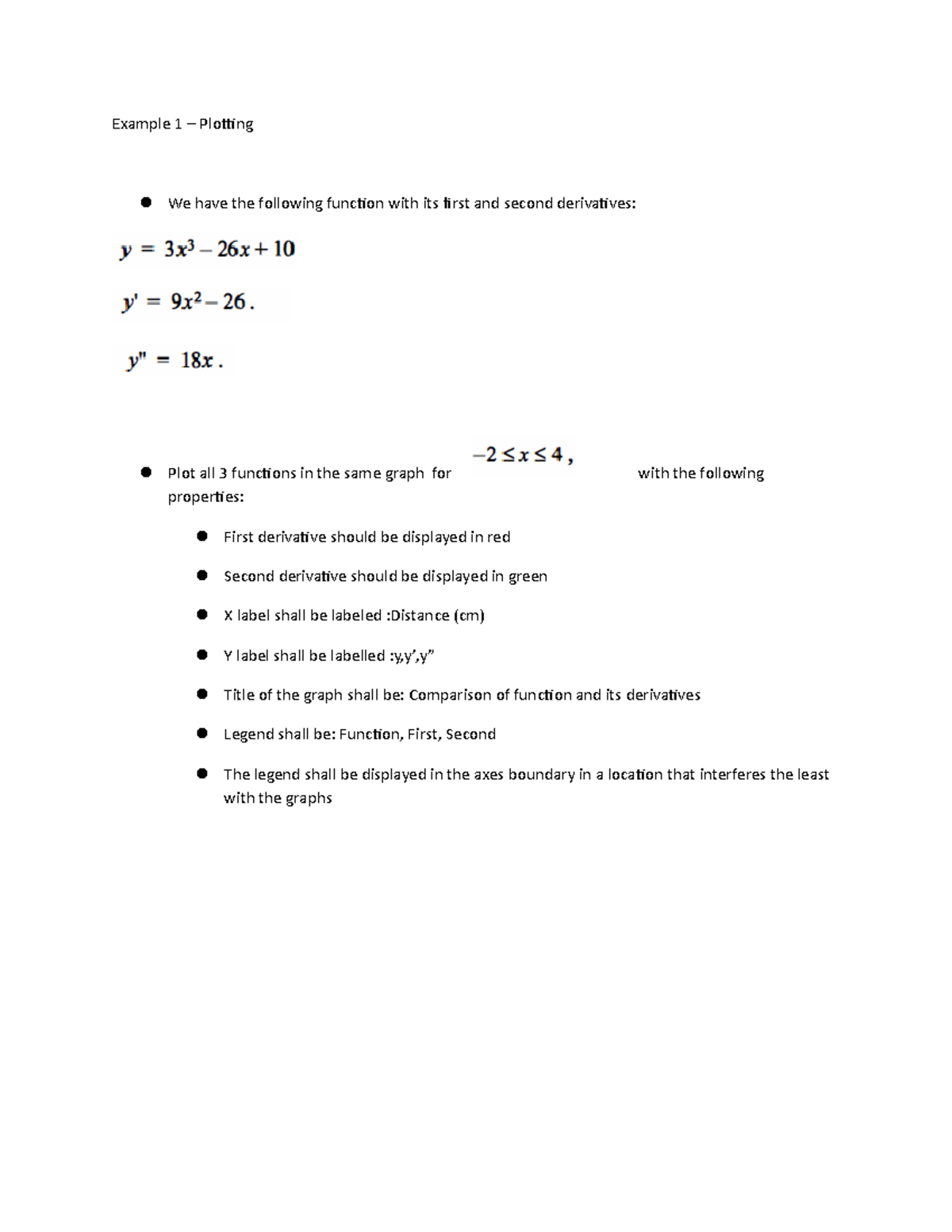 Plotting Exercises Student - Example 1 – Plotting We have the following ...