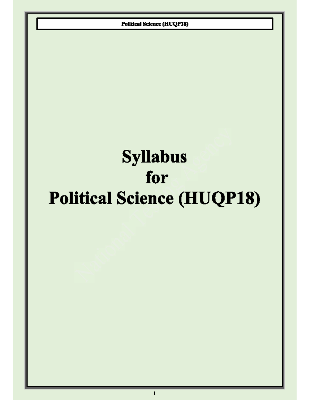 Political Sci PG - NOTES - Political Science (HUQP18) Syllabus for ...