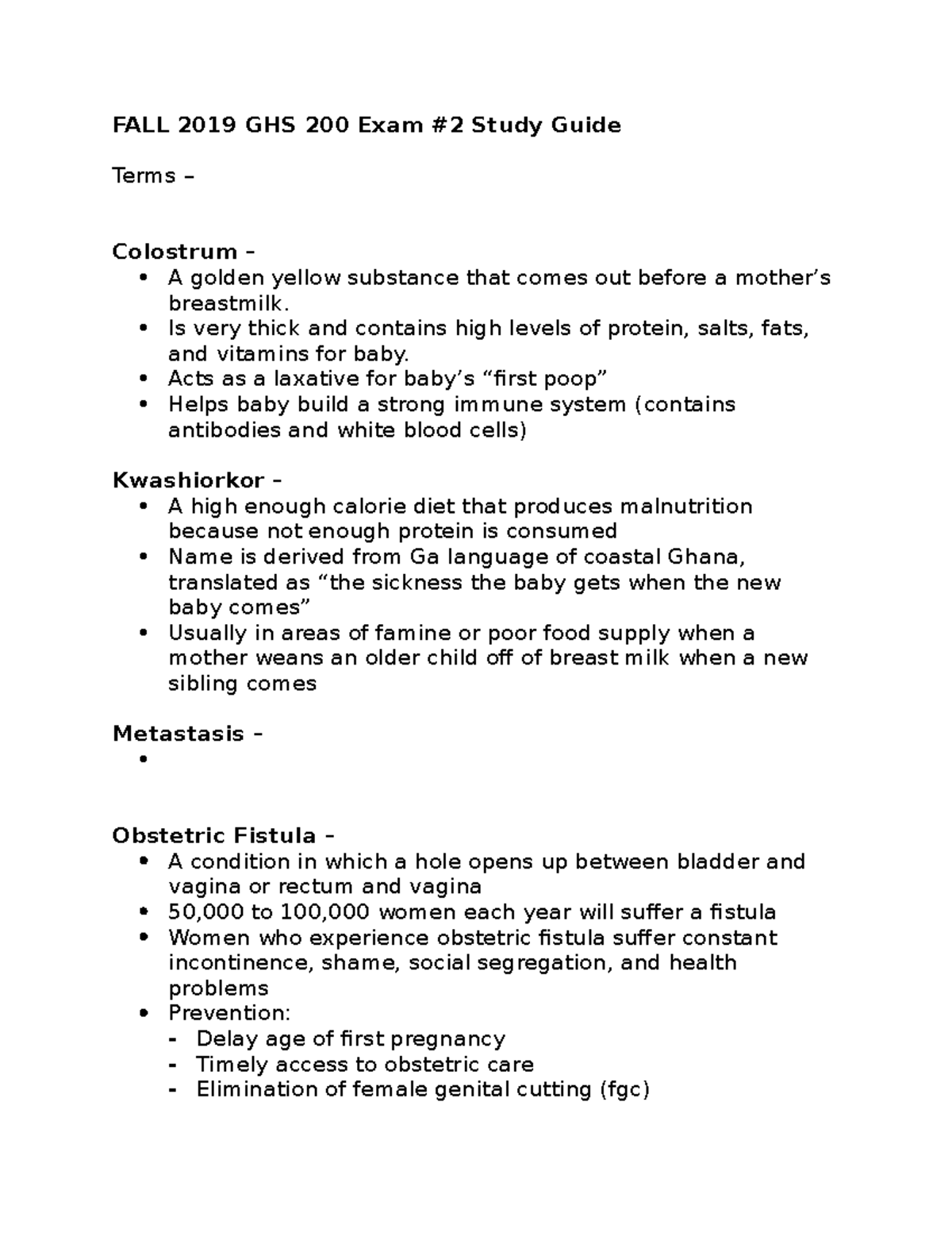 FALL 2019 GHS 200 Exam study guide - FALL 2019 GHS 200 Exam #2 Study ...