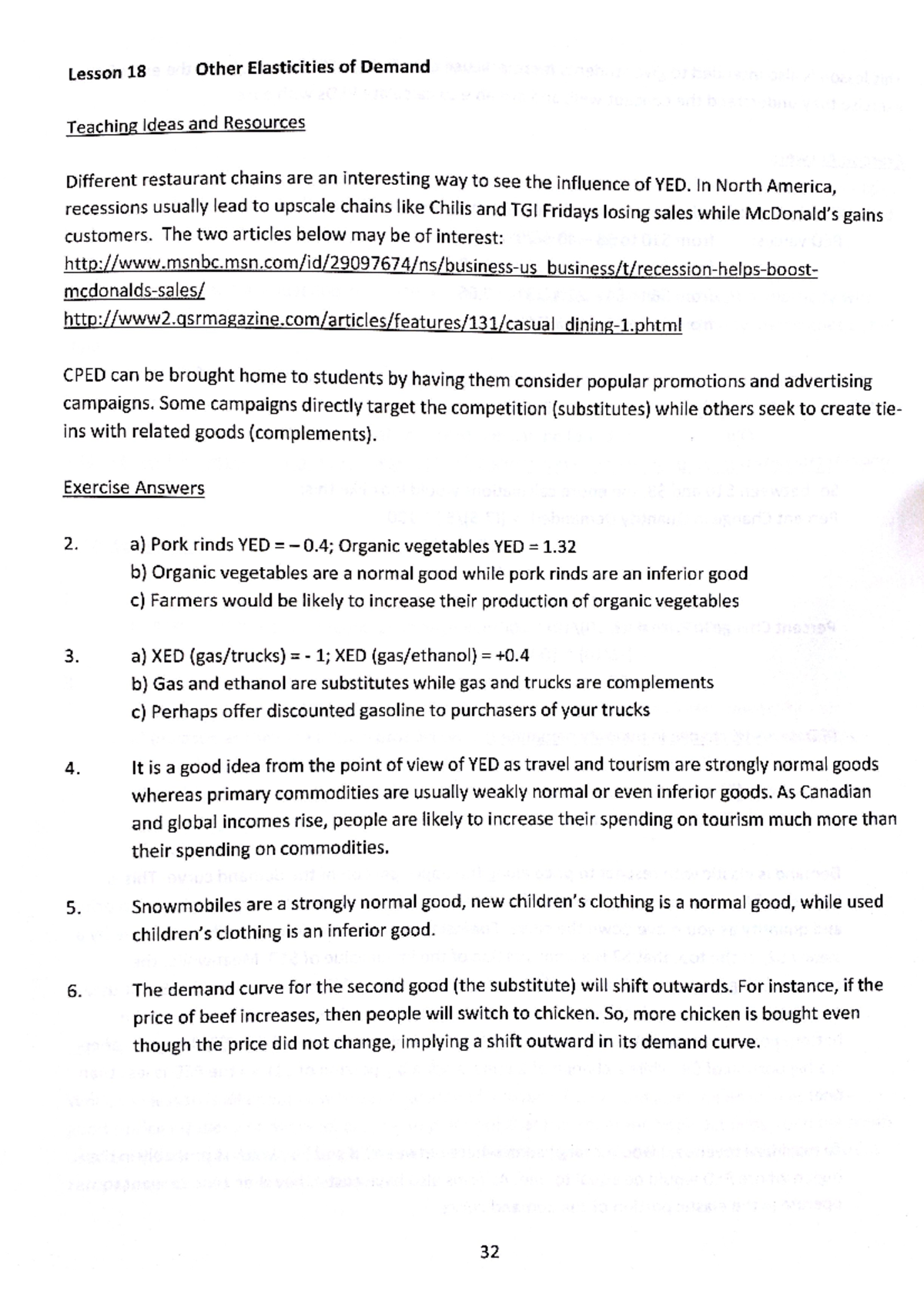 YED XED Elasticity Exercises - answers - ECON - Studocu