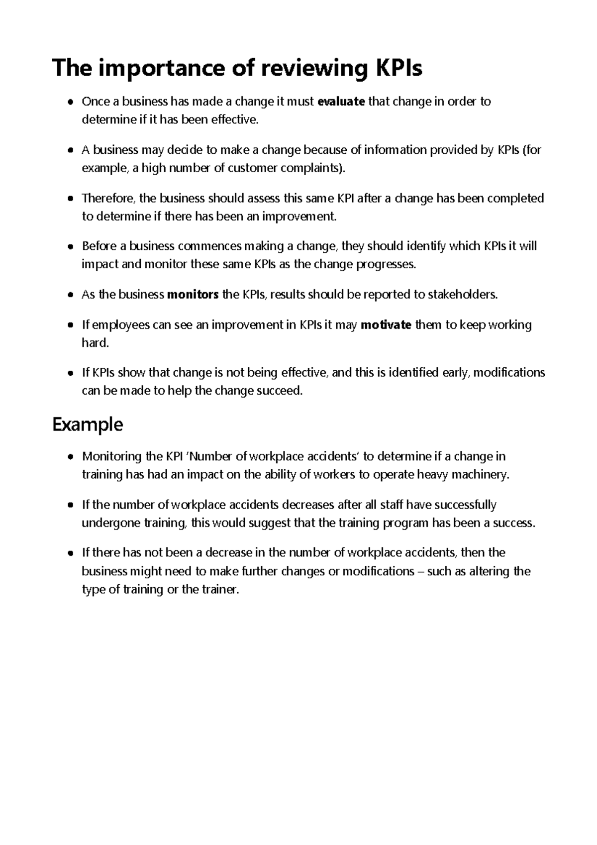 KK10 - notes for unit 4 from class - The importance of reviewing KPIs ...