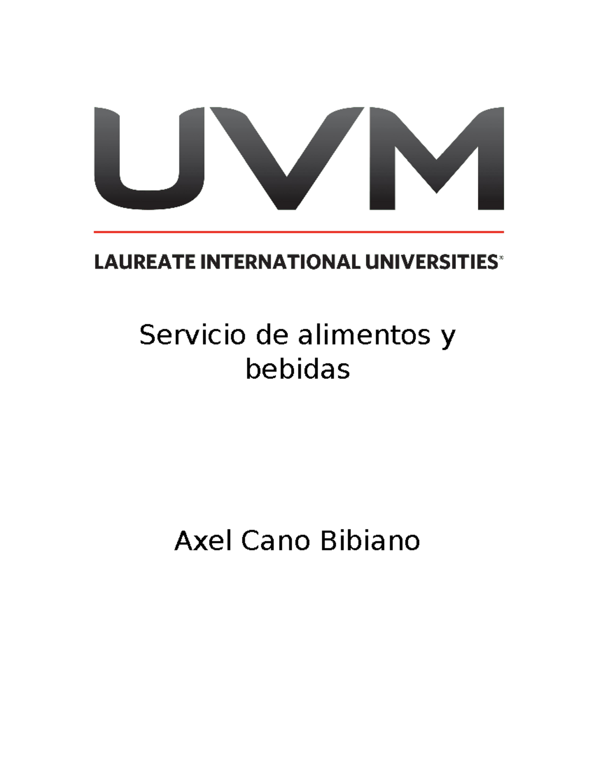 Servicio de alimentos y bebidas - Servicio de alimentos y bebidas Axel ...